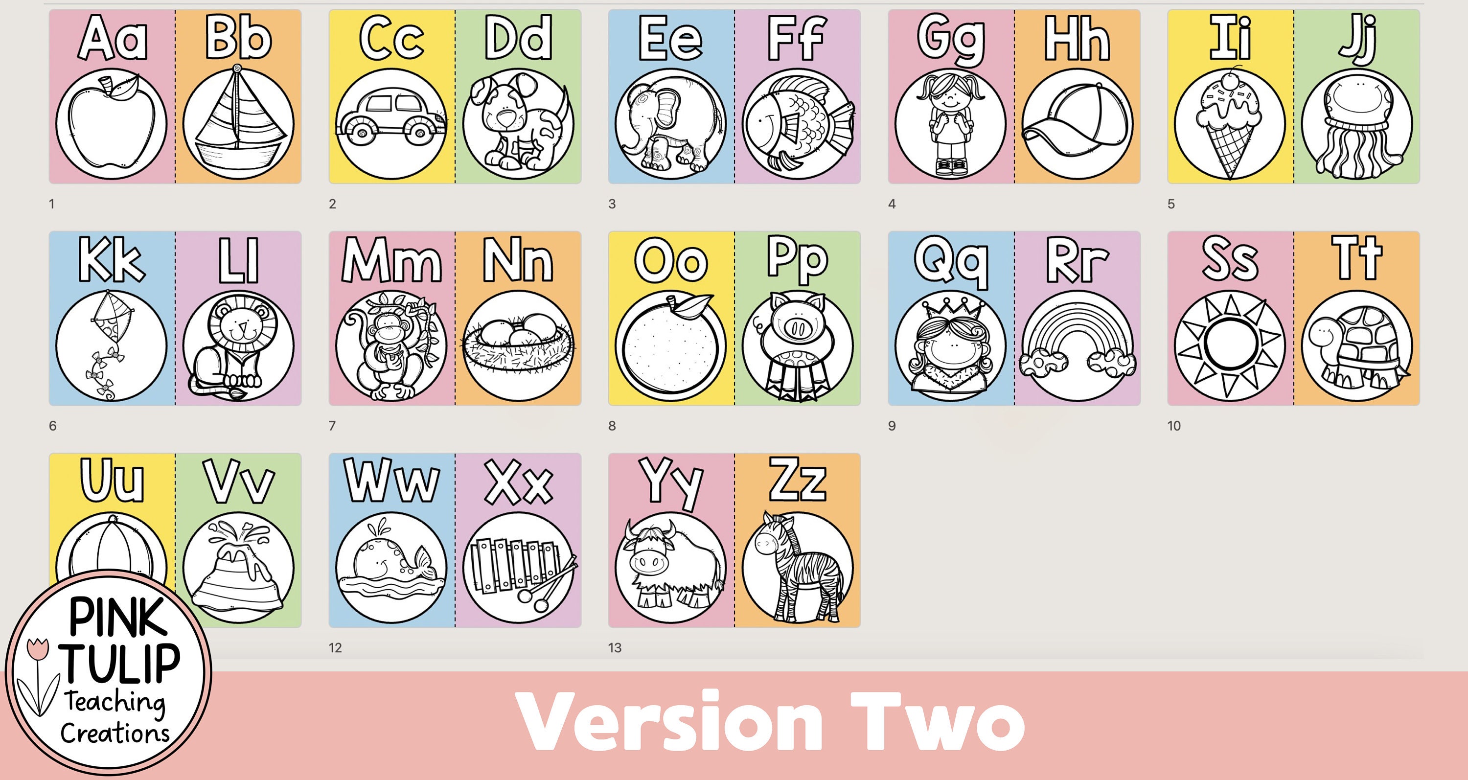 Alphabet Flash Cards Pastel Rainbow Theme - Etsy