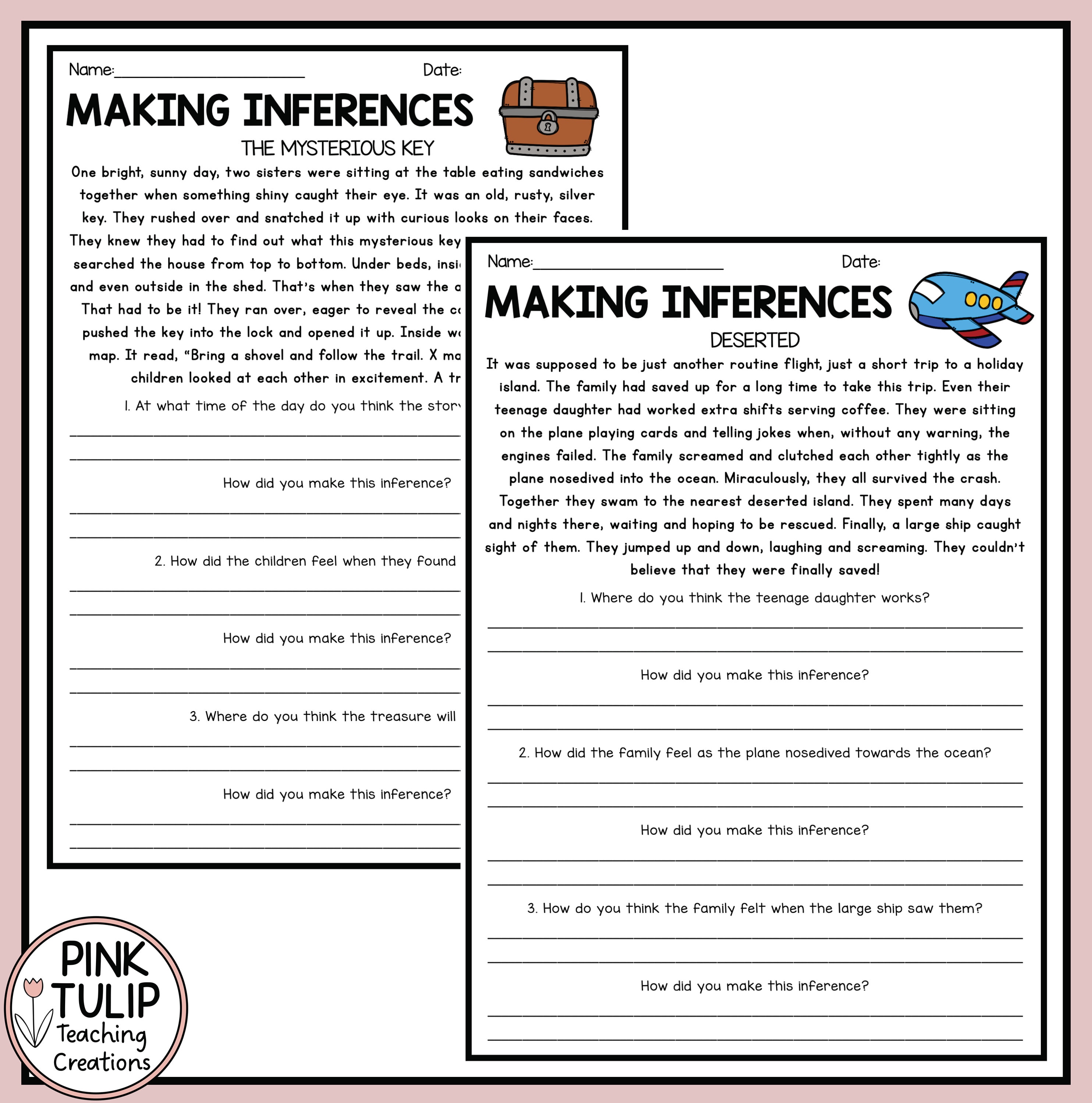 Making Inferences and Drawing Conclusions - Reading Worksheet Pack - Etsy