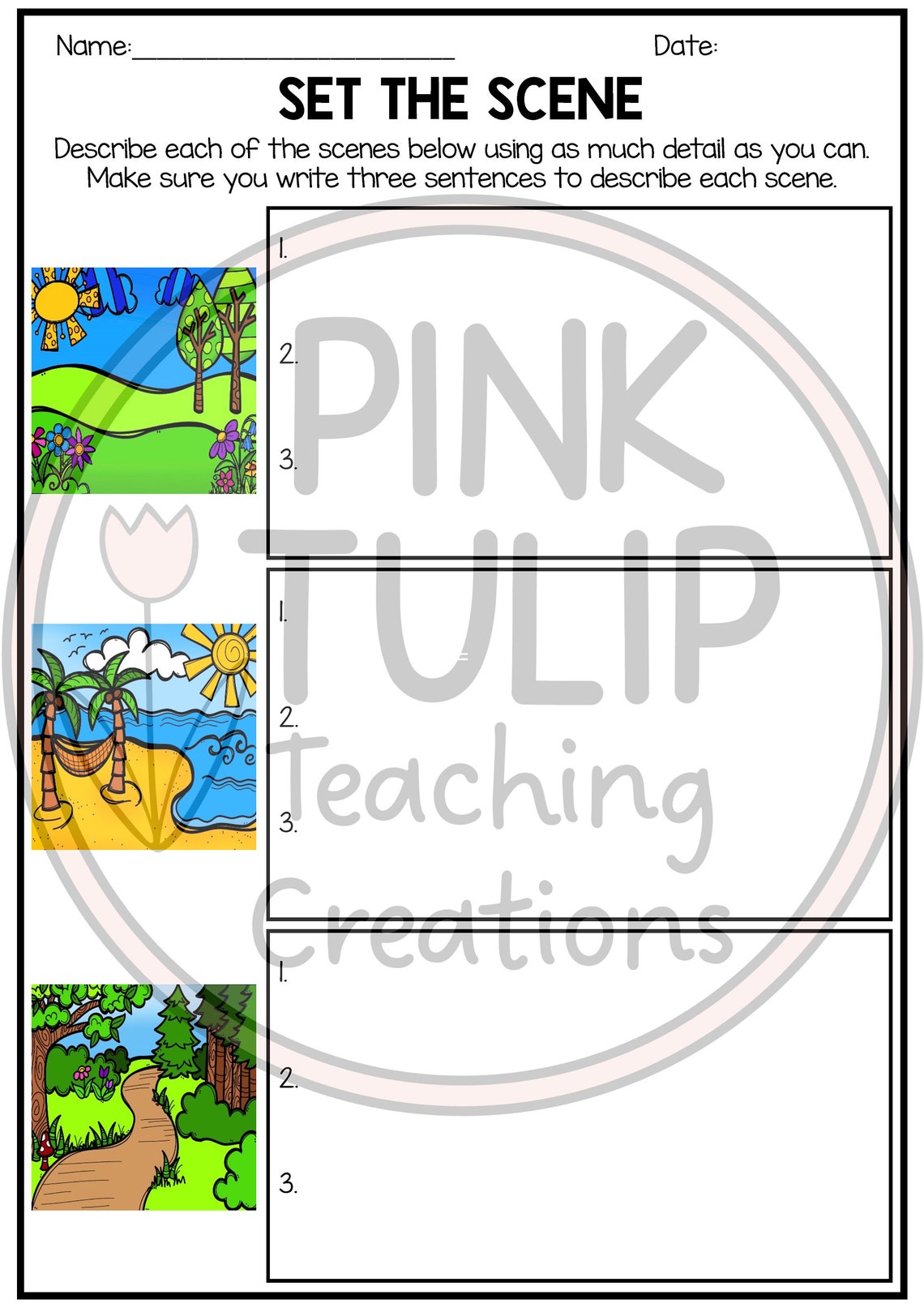 Narrative Writing Worksheet Pack - No Prep Lesson Ideas - Etsy