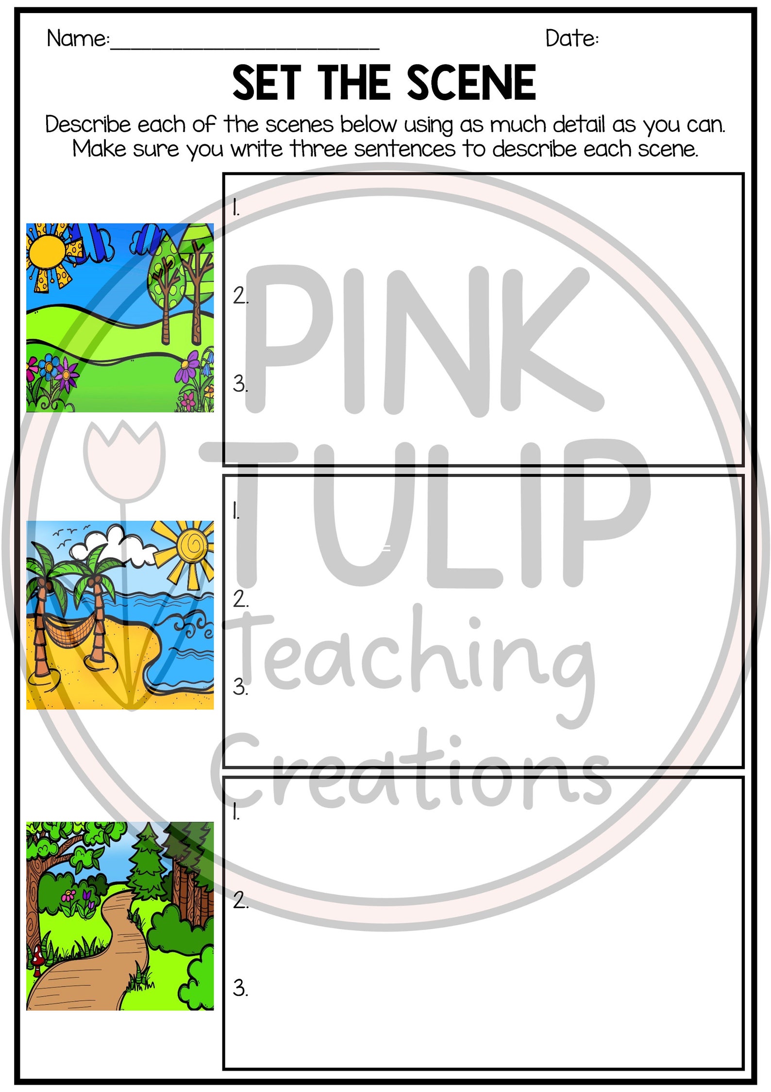 Narrative Writing Worksheet Pack - No Prep Lesson Ideas - Etsy