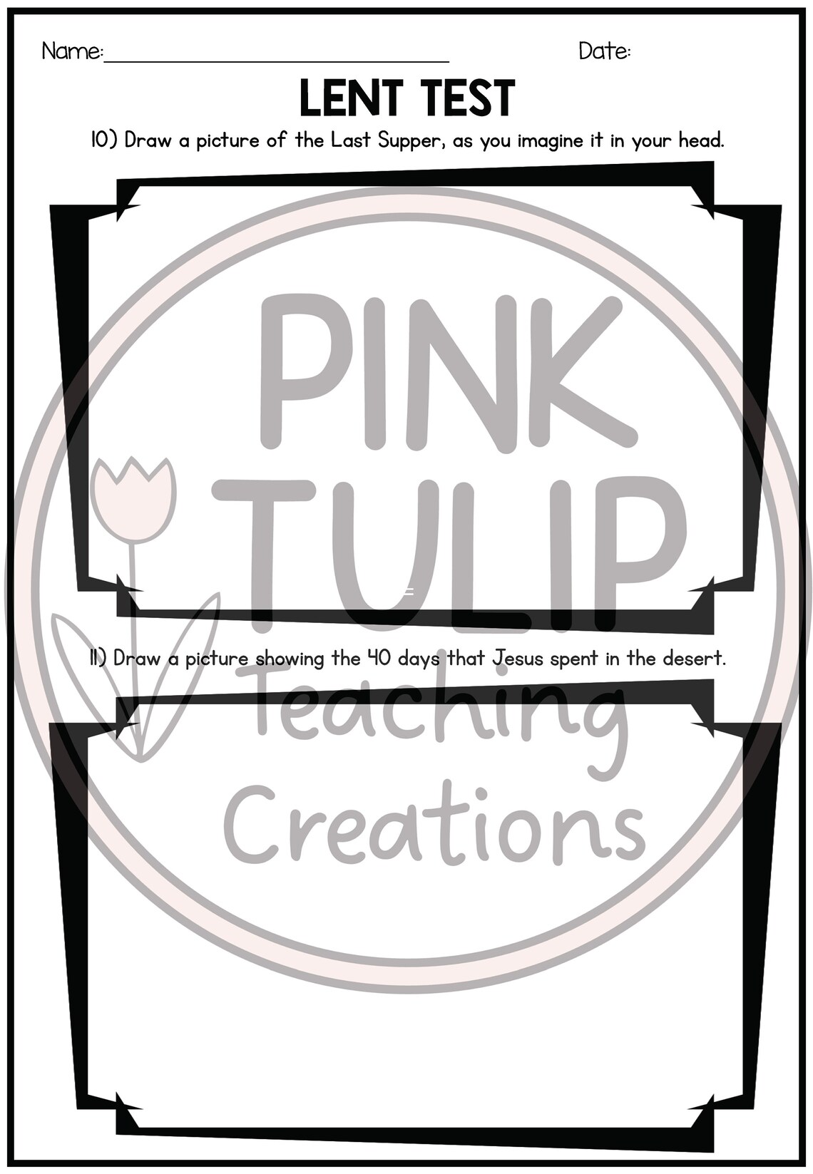 Lent Test - Assessment on Shrove Tuesday to Palm Sunday - Etsy