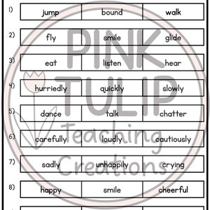 Synonyms Worksheet Pack - No Prep Printables With Answers - Etsy