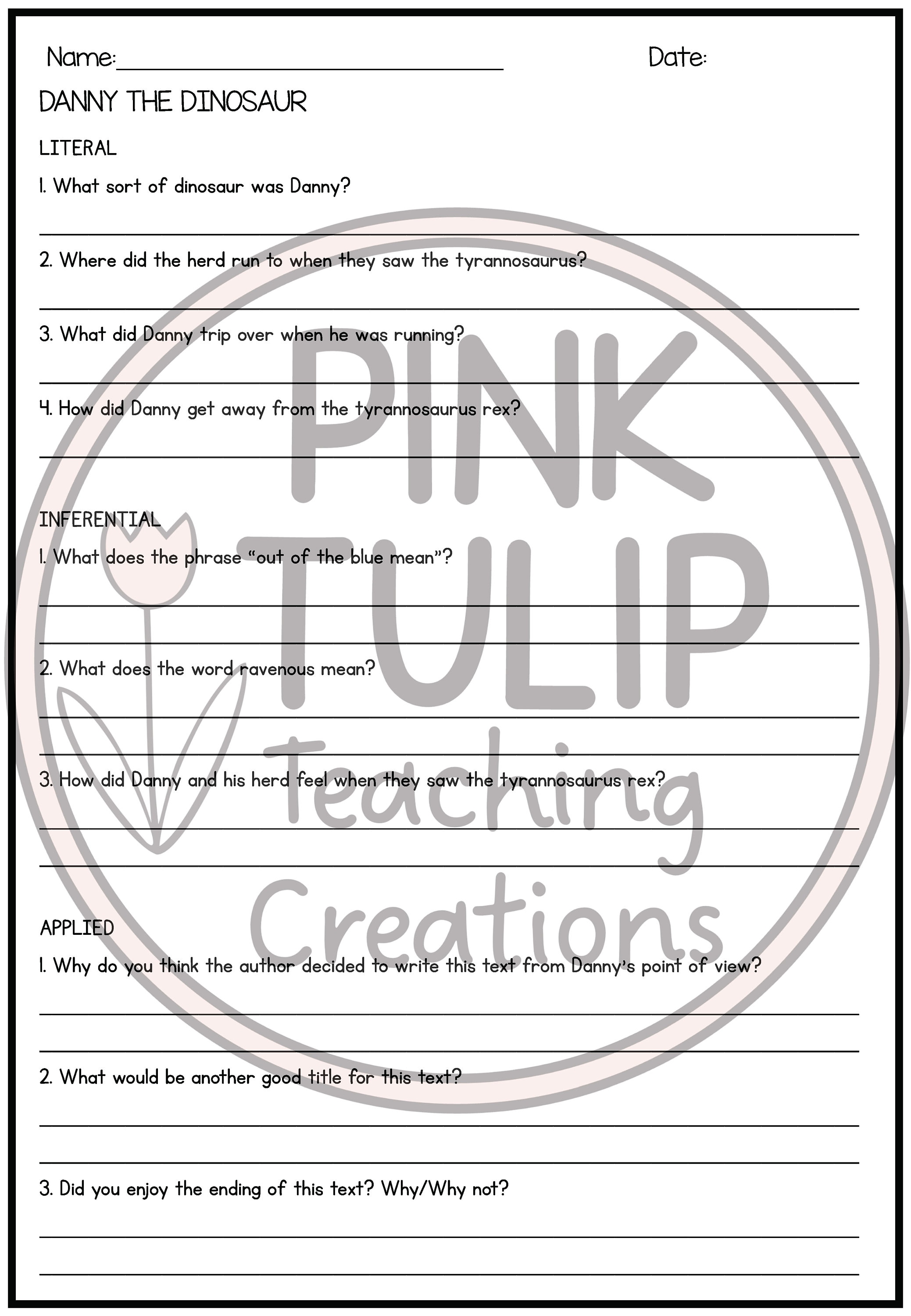 Comprehension Worksheets Reading Strategies Set 2 - Etsy
