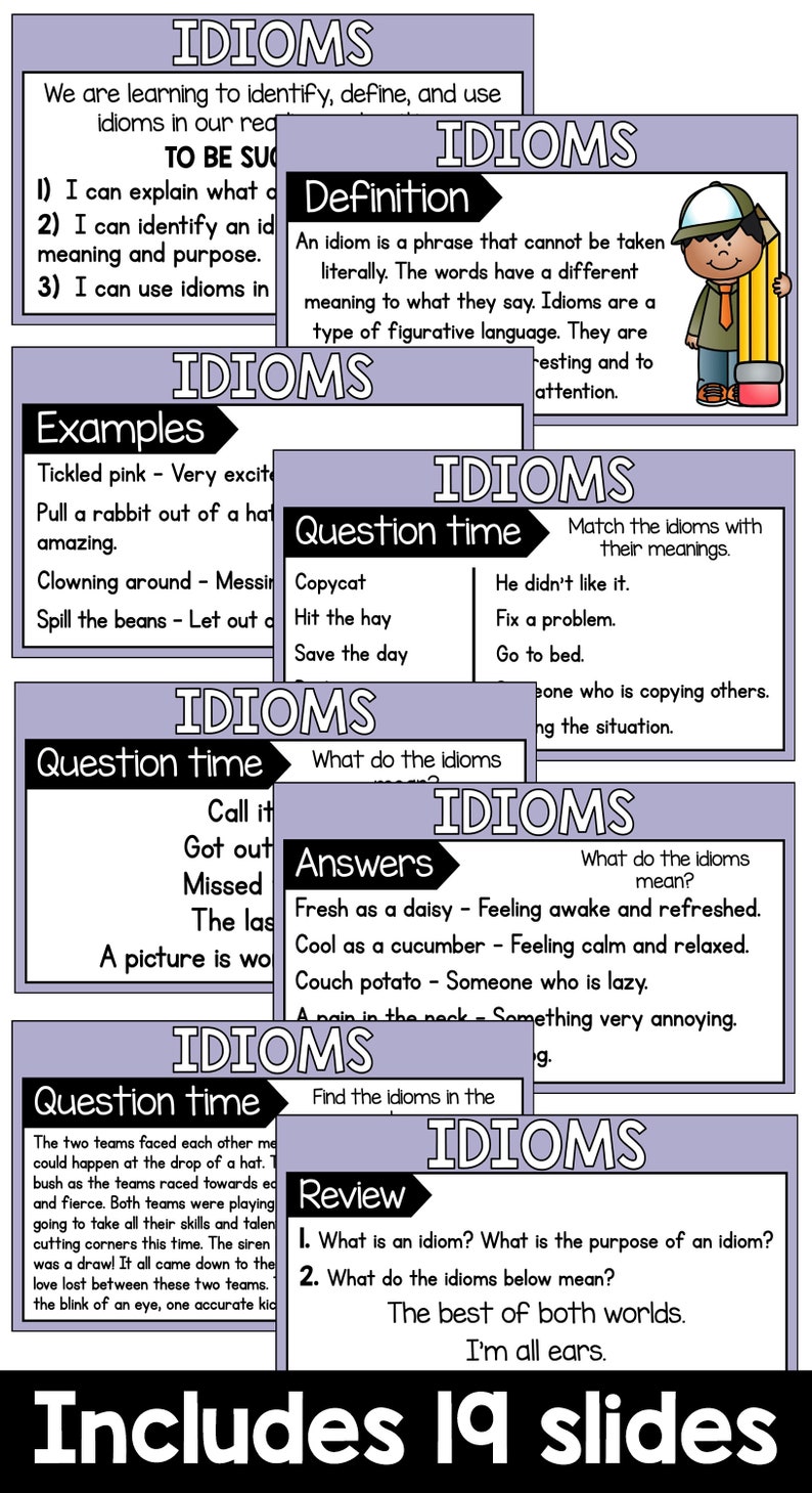 Idioms Shared Reading Powerpoint Guided Teaching - Etsy