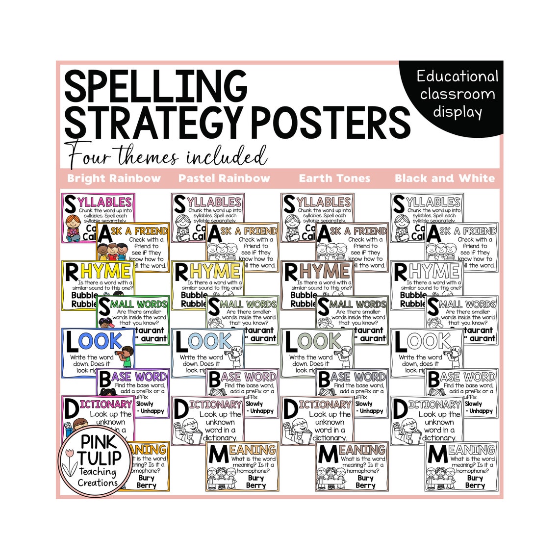 Spelling Strategy Posters - Classroom Decor - Etsy