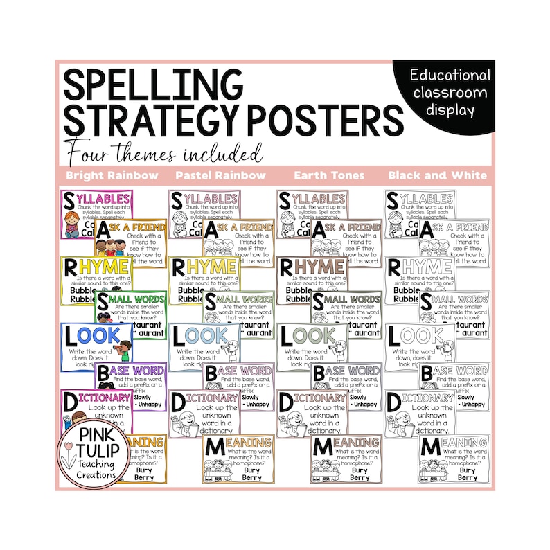 Spelling Strategy Posters - Classroom Decor - Etsy