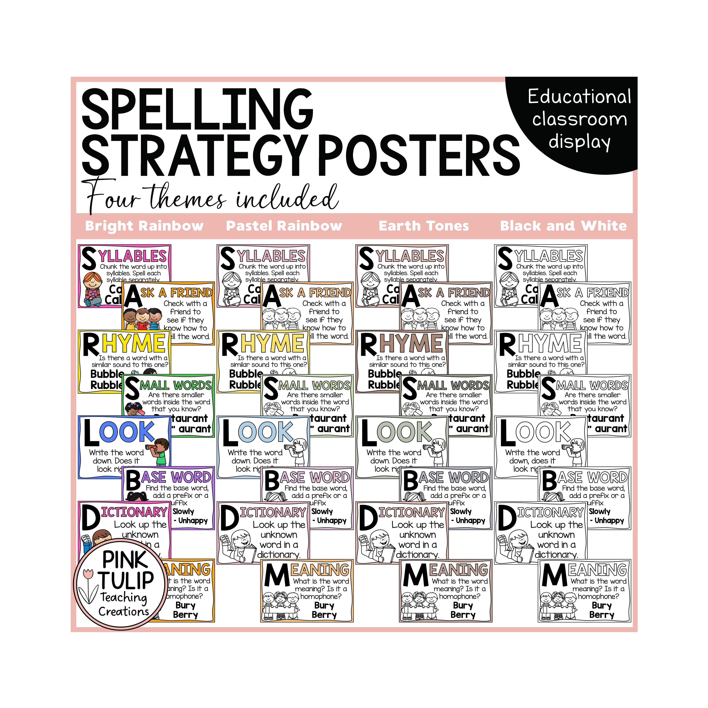 Spelling Strategy Posters - Classroom Decor - Etsy