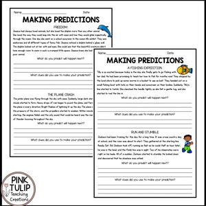 Making Predictions (predicting) - Reading Worksheet Pack - Etsy