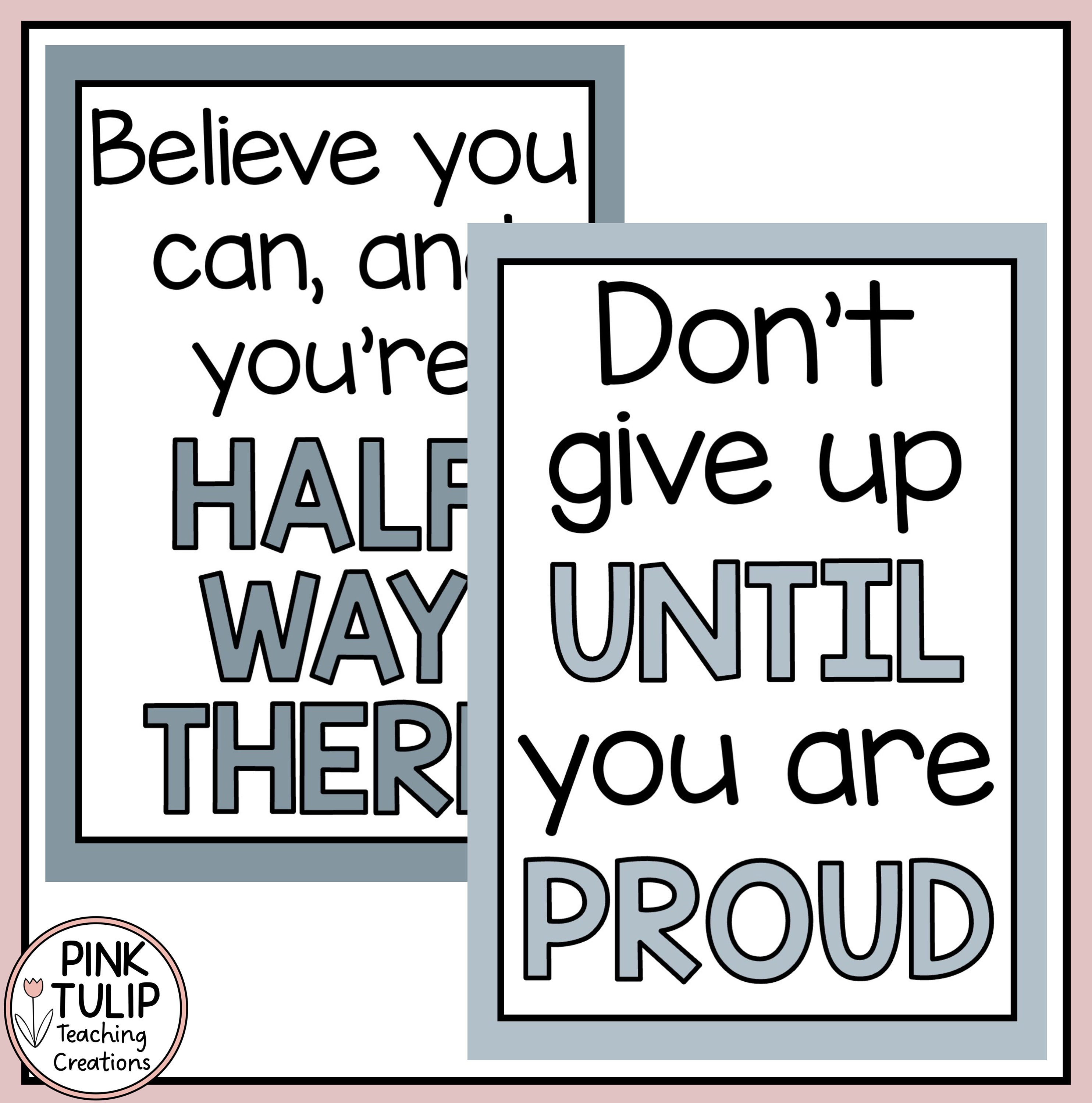 Growth Mindset Poster Set - Earth Tones Classroom Decor - Etsy