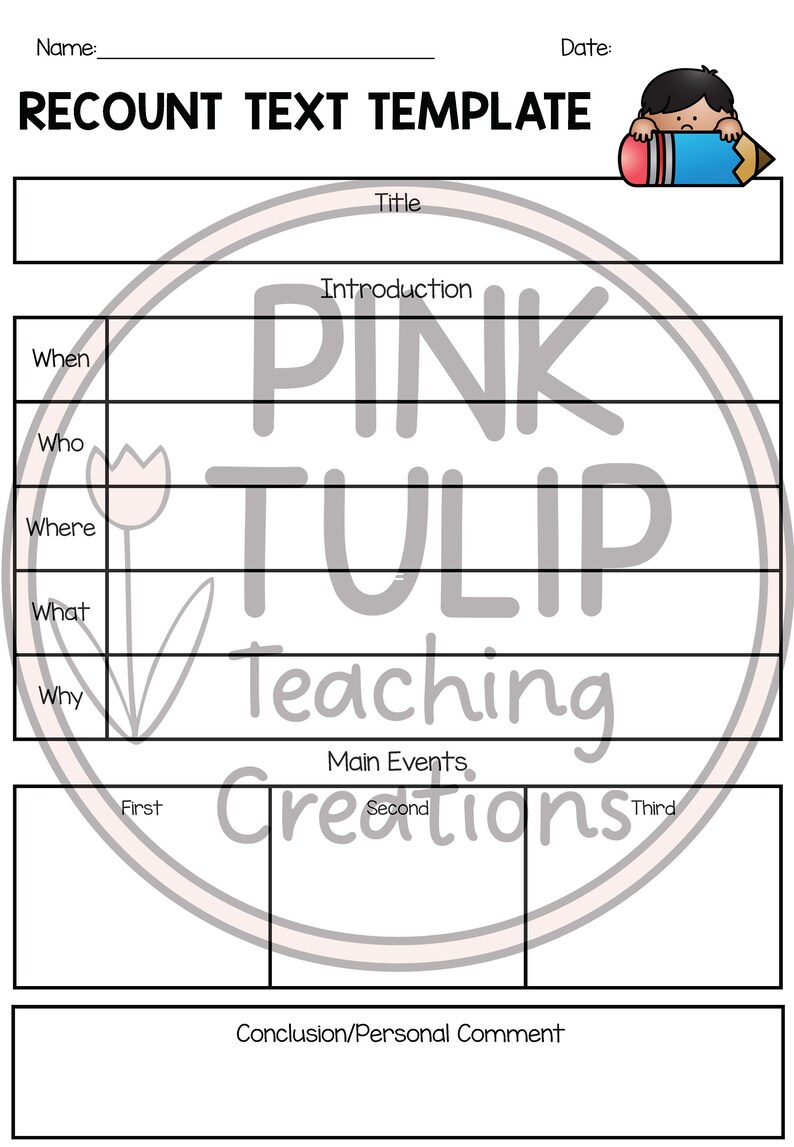 Recount Writing - Prompts and Template - Etsy