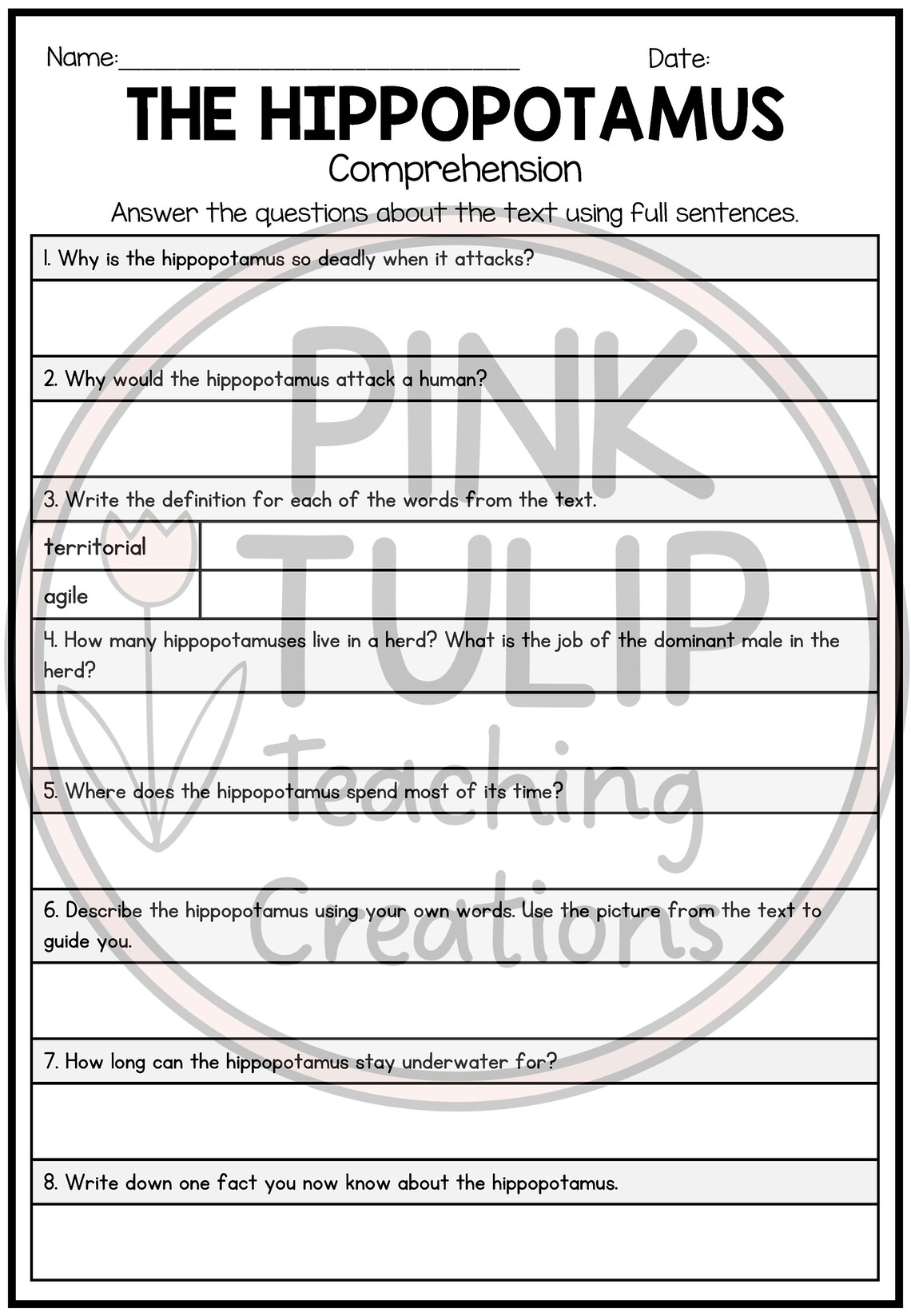 Information Text Examples - Ten Reading Samples With Comprehension - Etsy