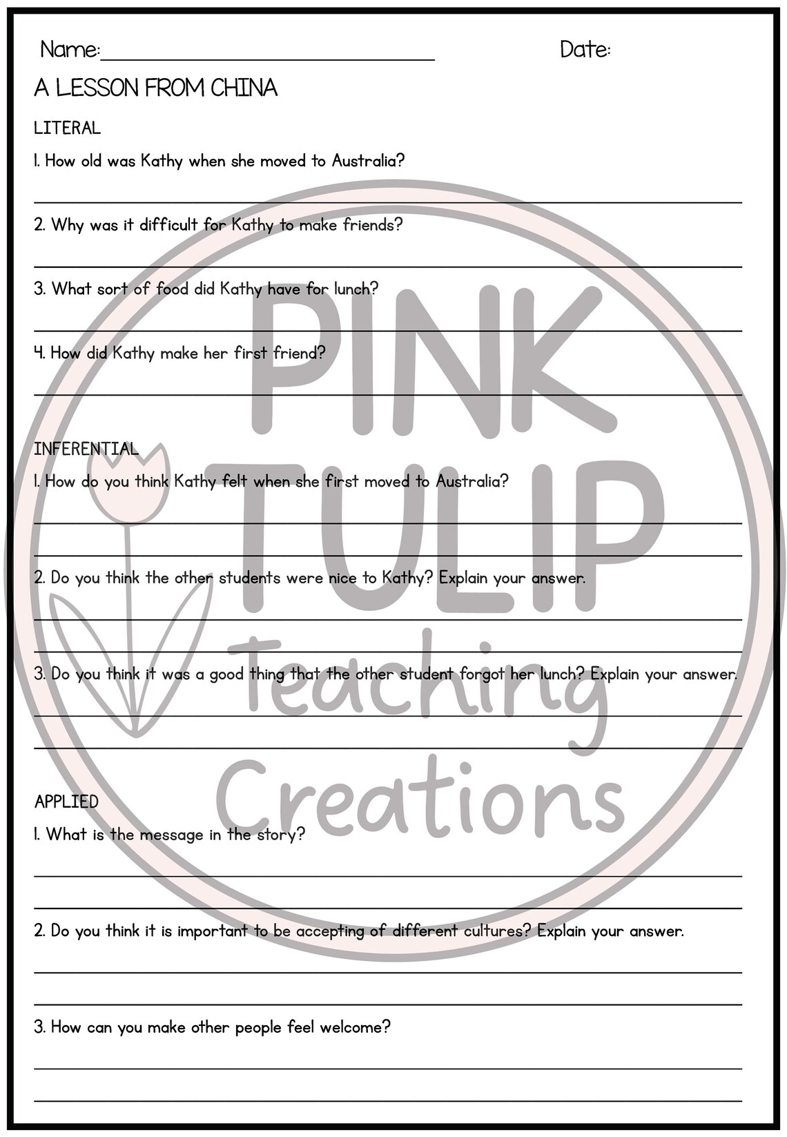 Comprehension Worksheets - Reading Strategies Set #7 - Etsy