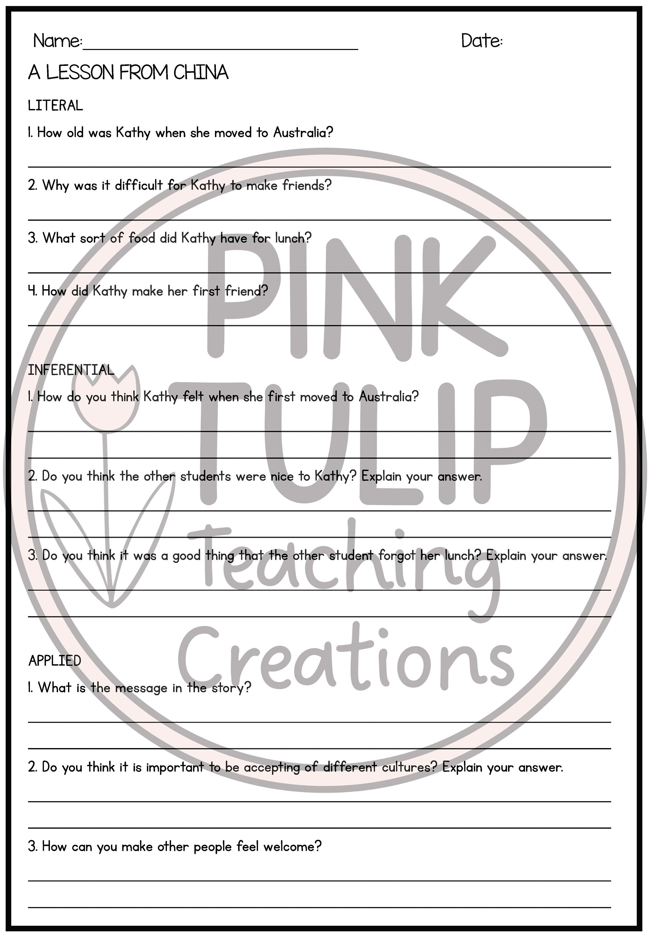 Comprehension Worksheets - Reading Strategies Set #7 - Etsy