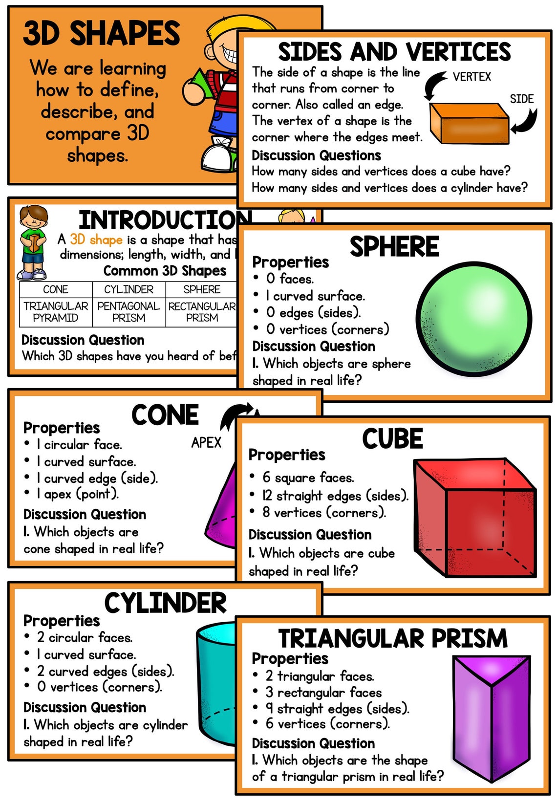 Define, Describe, and Compare 3D Shapes Teaching Powerpoint ...