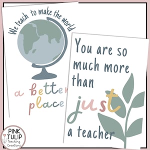 Inspirational Teaching Quotes Posters - Boho Theme Staffroom Display - Etsy