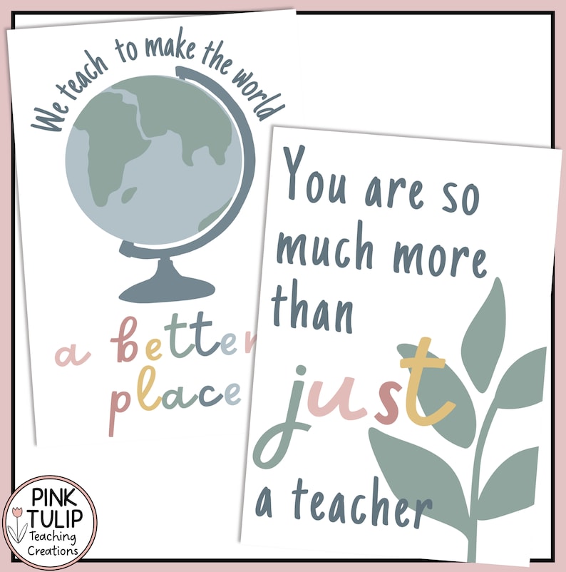 Inspirational Teaching Quotes Posters - Boho Theme Staffroom Display - Etsy