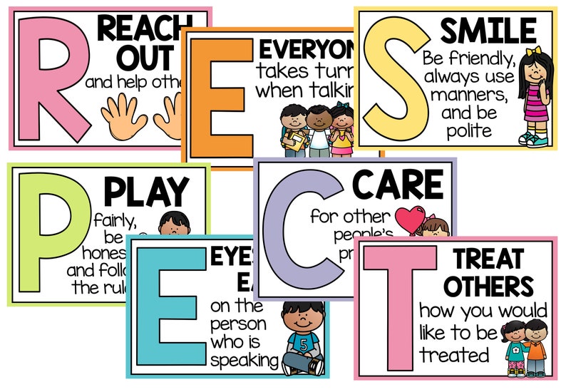 Respect Acrostic Poem Poster Set - Classroom Decor - Etsy