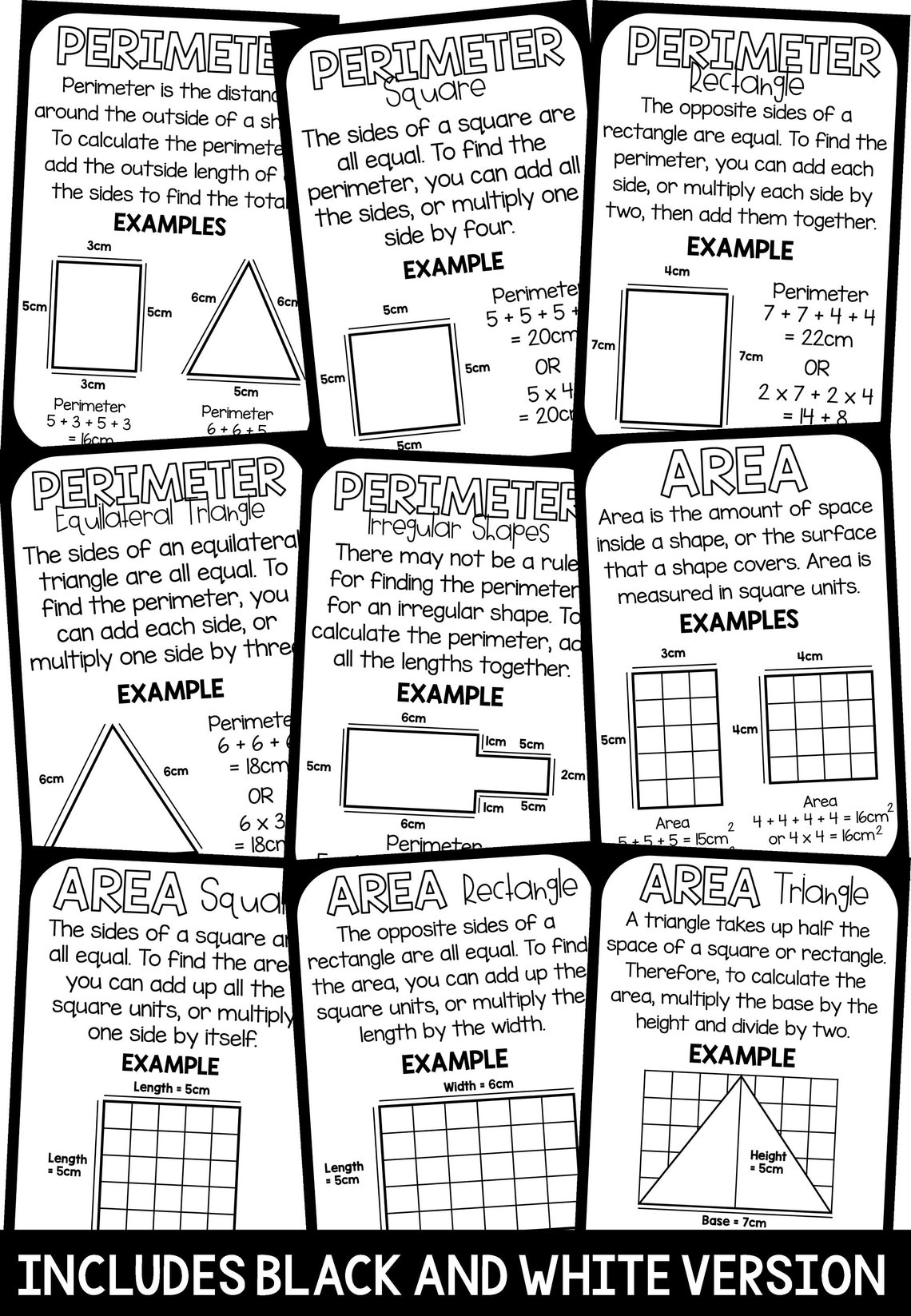 Area and Perimeter Posters - Classroom Decor - Etsy