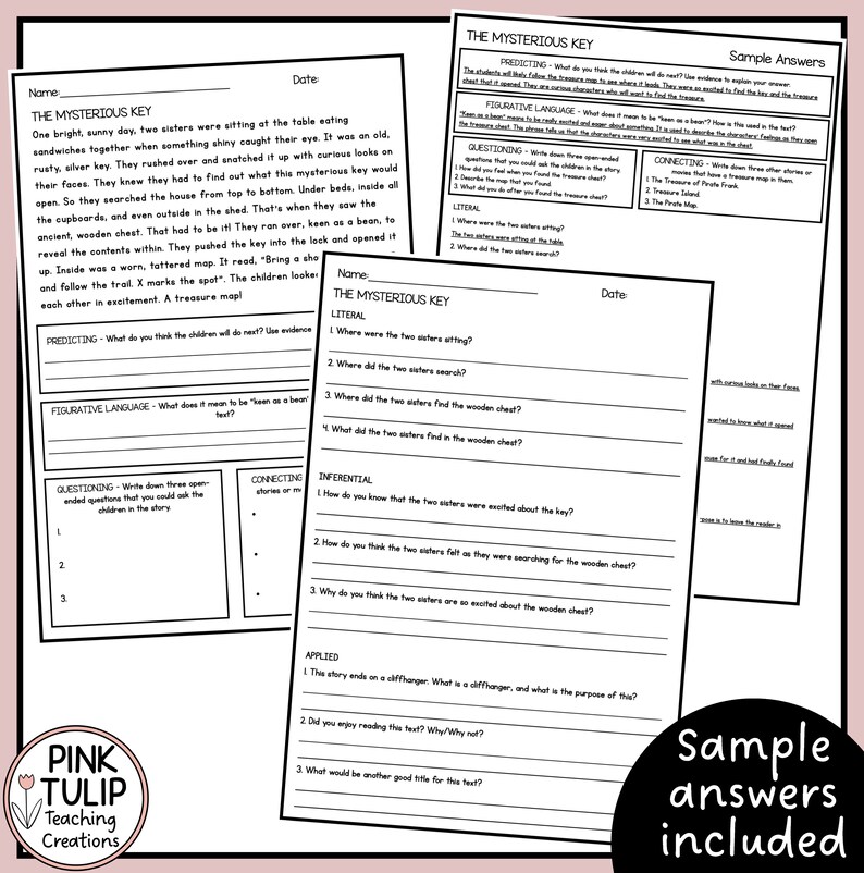 Comprehension Worksheets - Reading Strategies Set #10 - Etsy