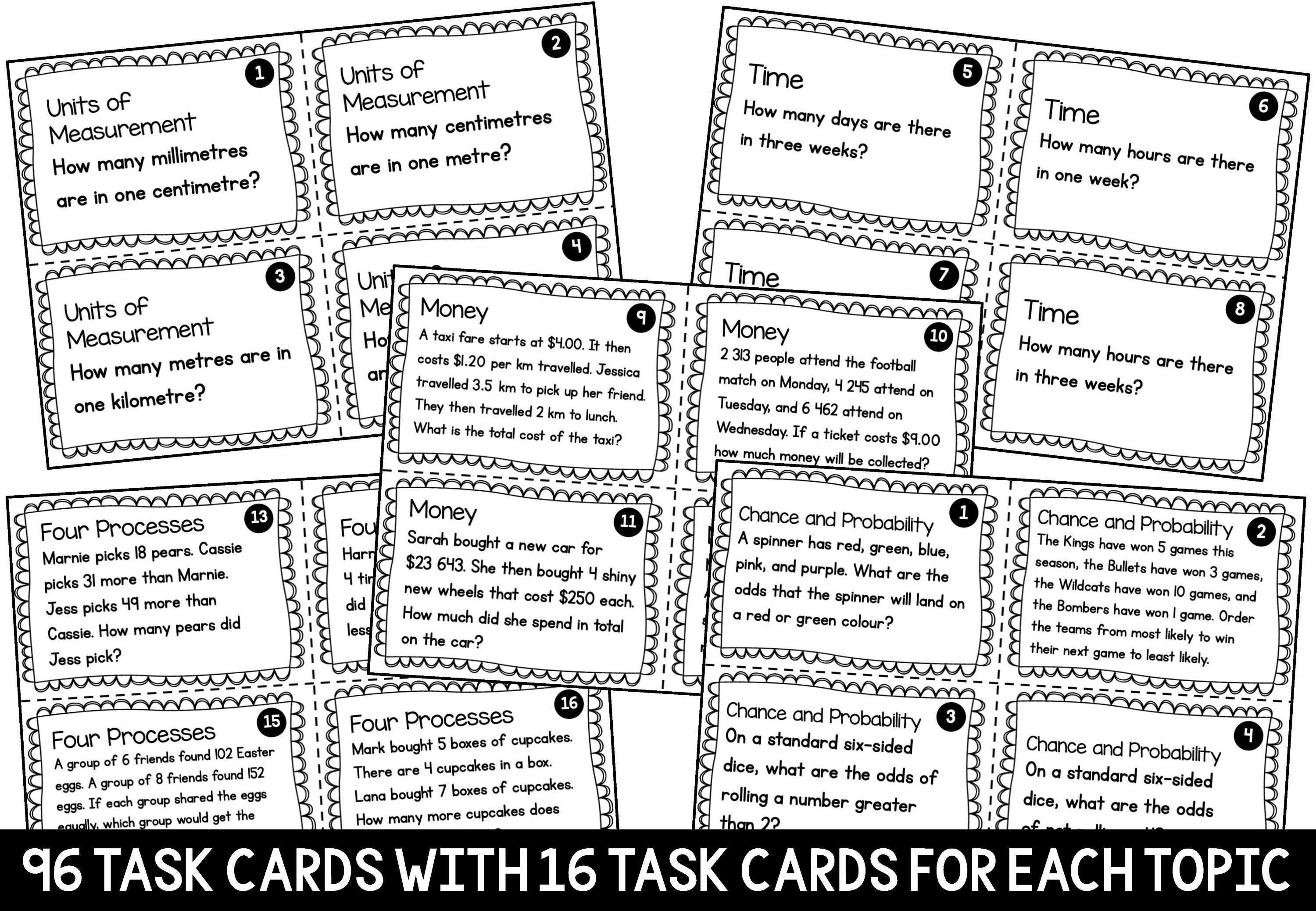 Maths Problem Solving Worded Question Task Cards - Etsy
