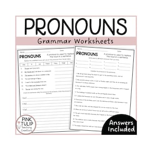 Understanding Pronouns Worksheets - No Prep Printables - Etsy