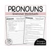 Understanding Pronouns Worksheets - No Prep Printables - Etsy