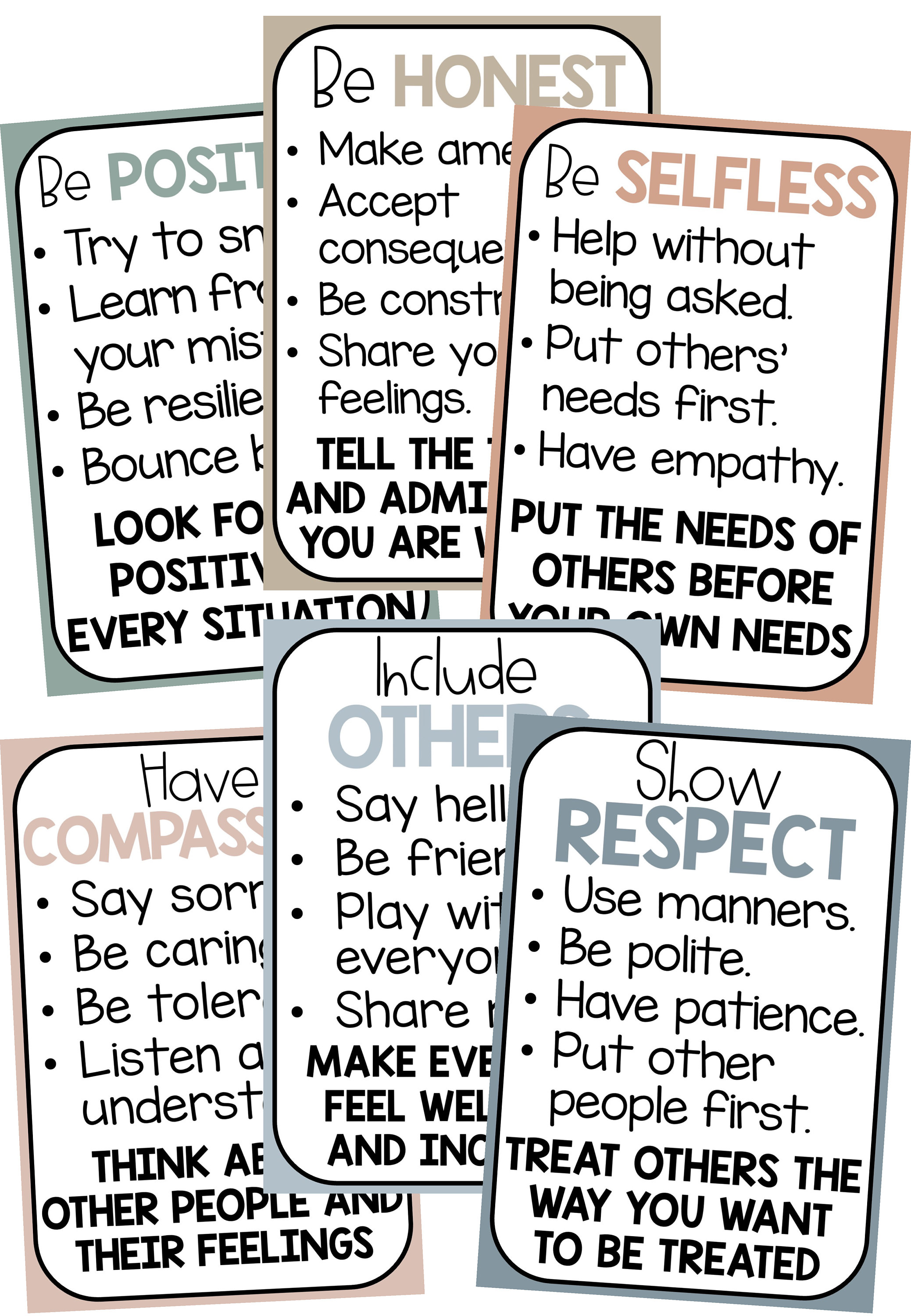 Kindness Posters - Earth Tones Classroom Decor - Etsy