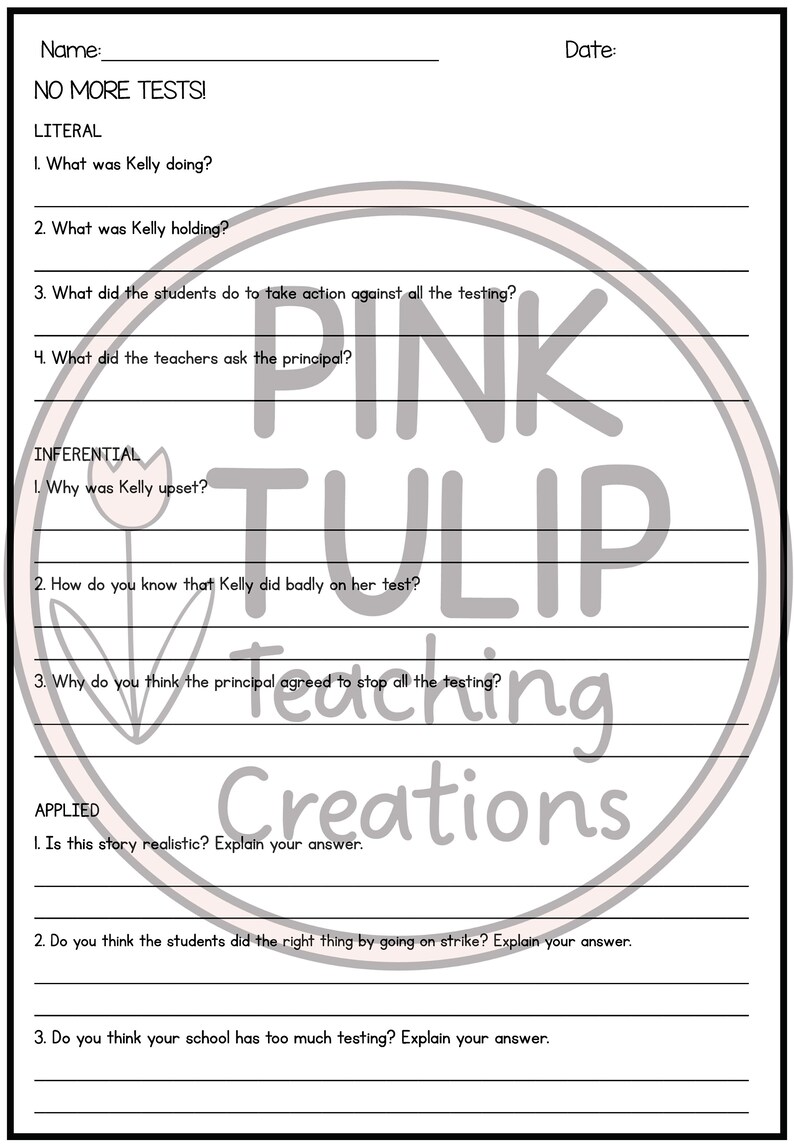 Comprehension Worksheets - Reading Strategies Set #9 - Etsy
