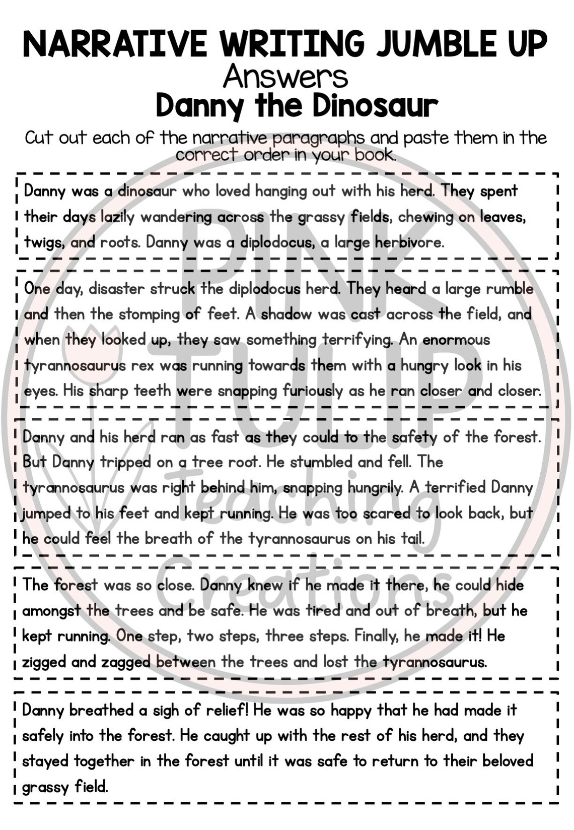 Narrative Writing - Paragraph Jumble Up - Etsy