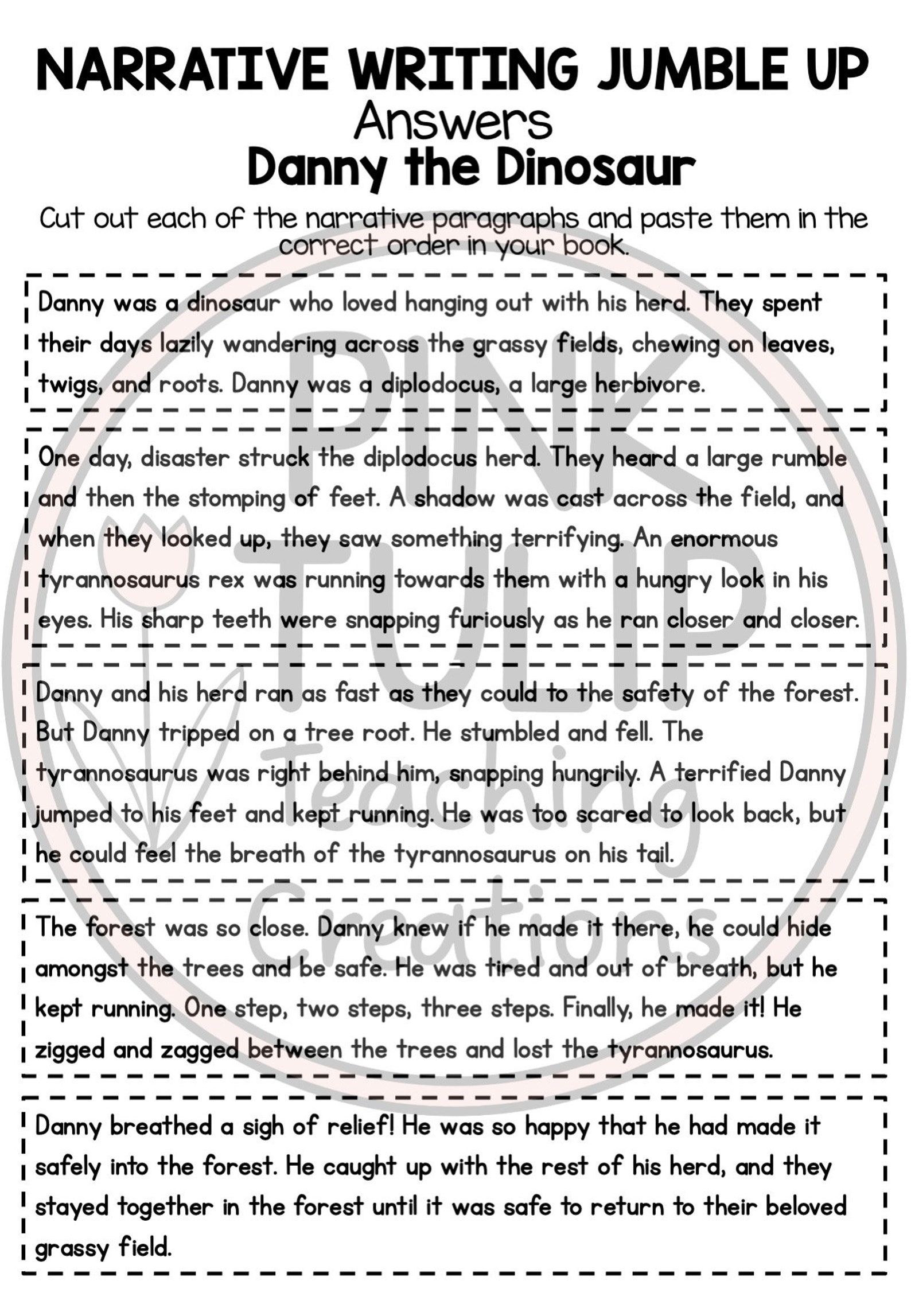 Narrative Writing - Paragraph Jumble Up - Etsy