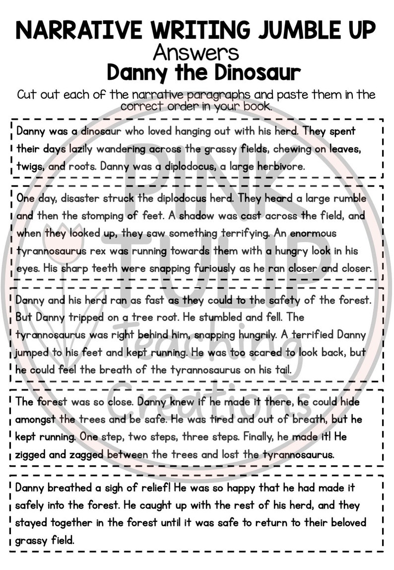 Narrative Writing - Paragraph Jumble Up - Etsy