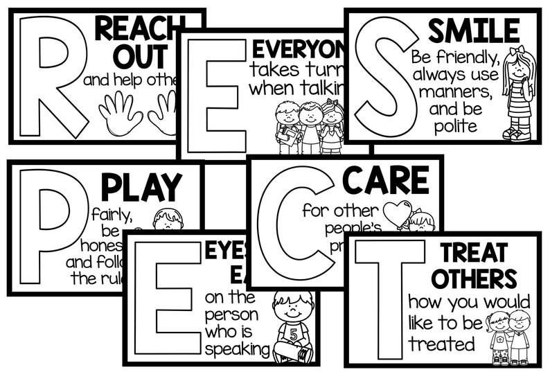 Respect Acrostic Poem Poster Set - Classroom Decor - Etsy
