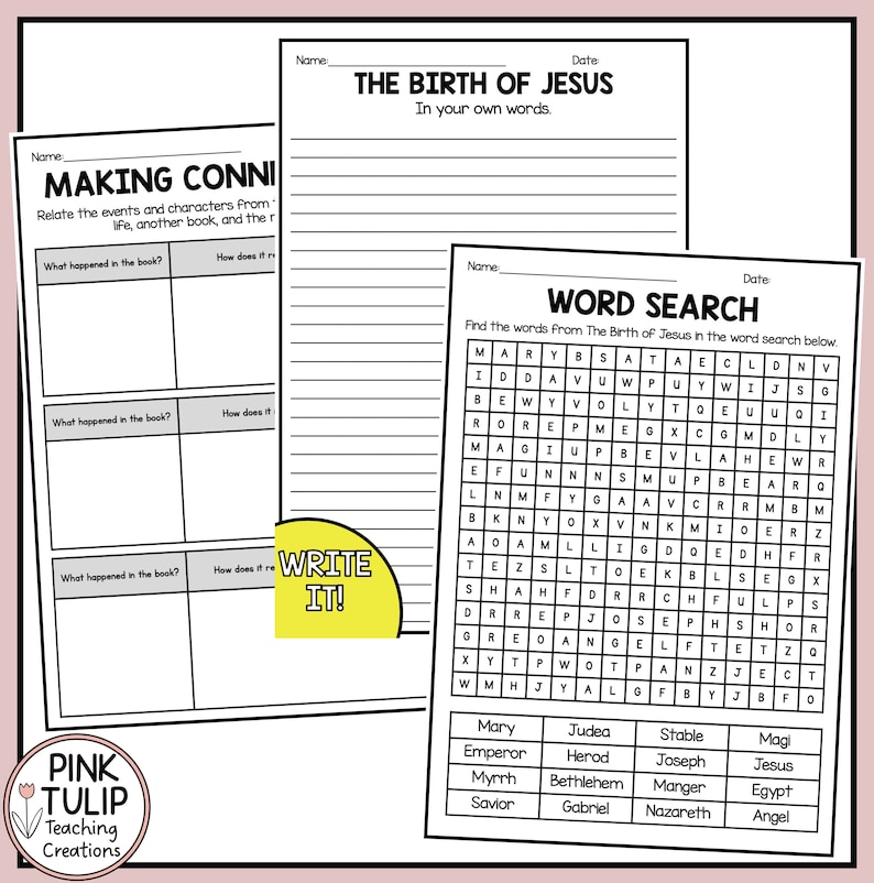 The Birth of Jesus - Story and Activity Pack - Etsy