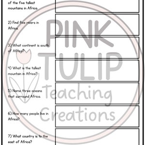 Africa Scavenger Hunt - Research Task - Etsy