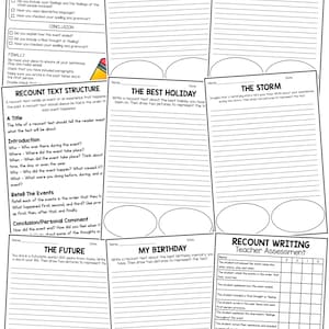 Recount Writing - Prompts and Template - Etsy
