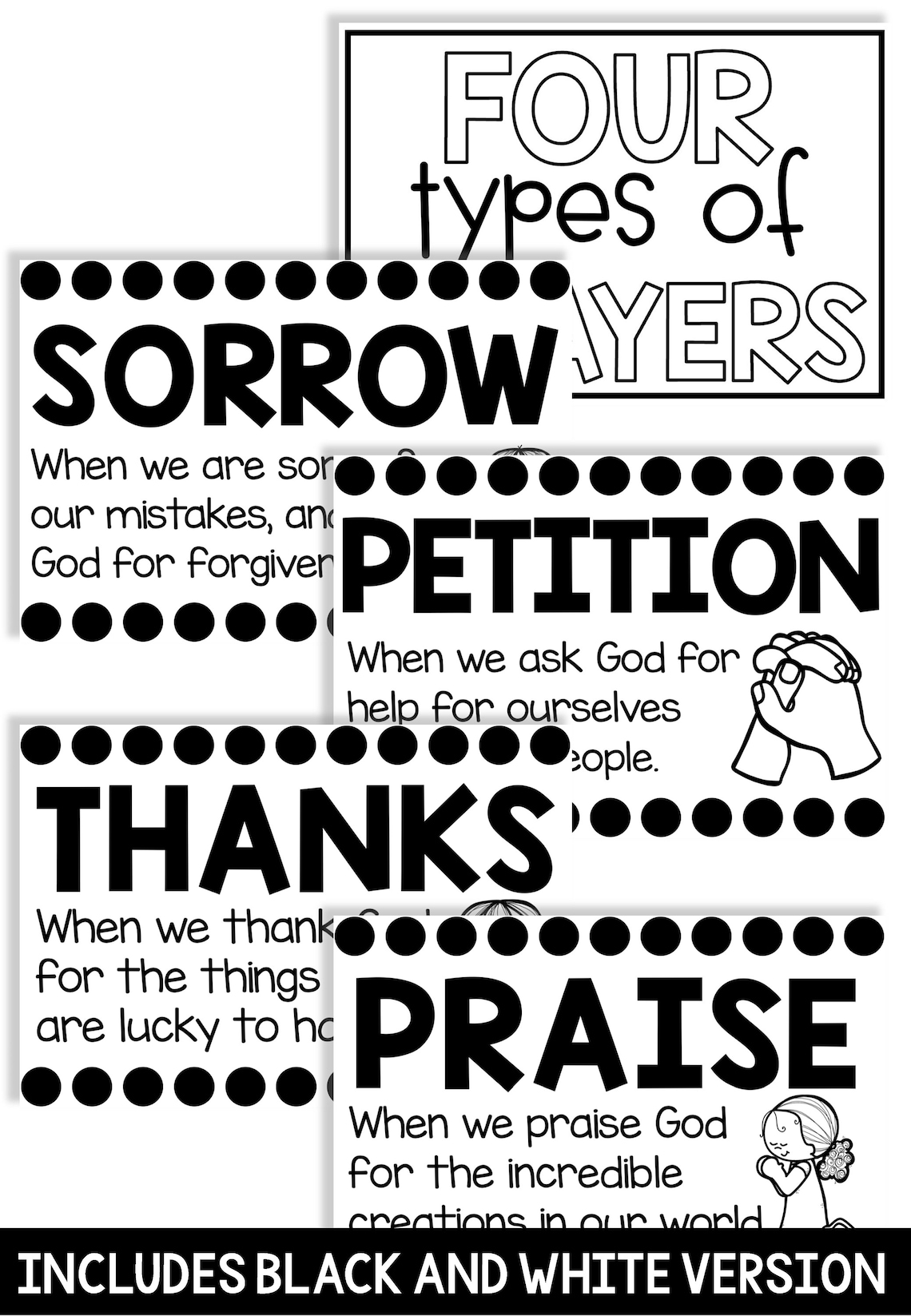 Four Types of Catholic Prayer Posters - Classroom Decor - Etsy