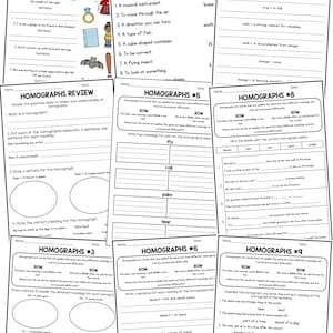 Homographs - Worksheet Pack With Answers - Etsy