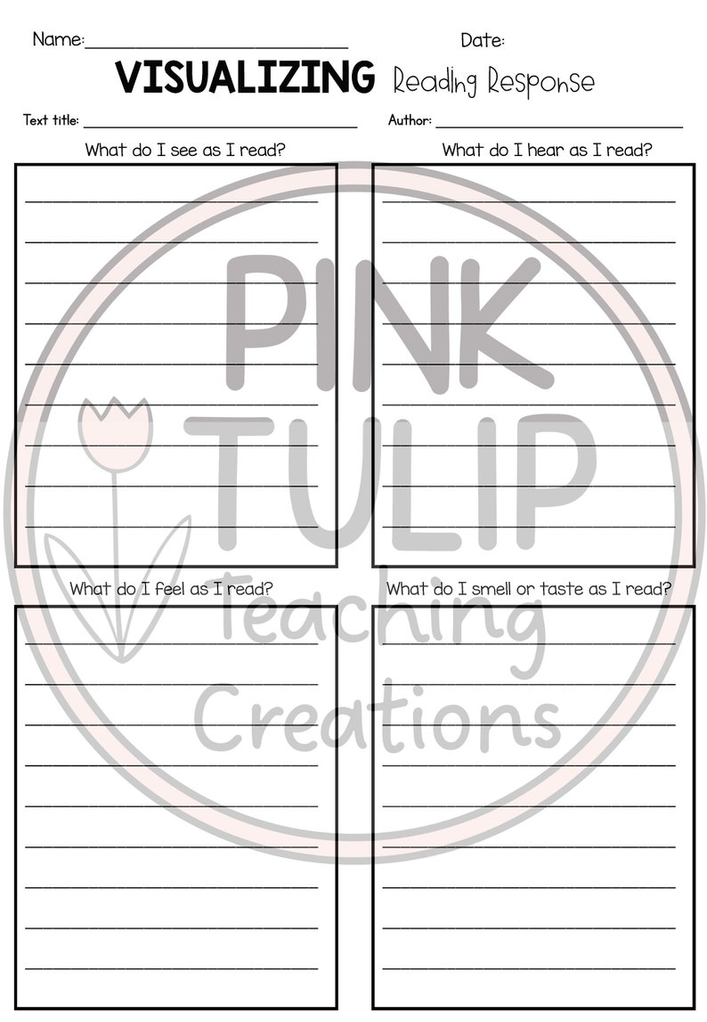 Visualizing (visualising) Reading Response Pack - Templates for Any ...