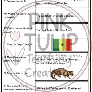 Africa Scavenger Hunt - Research Task - Etsy