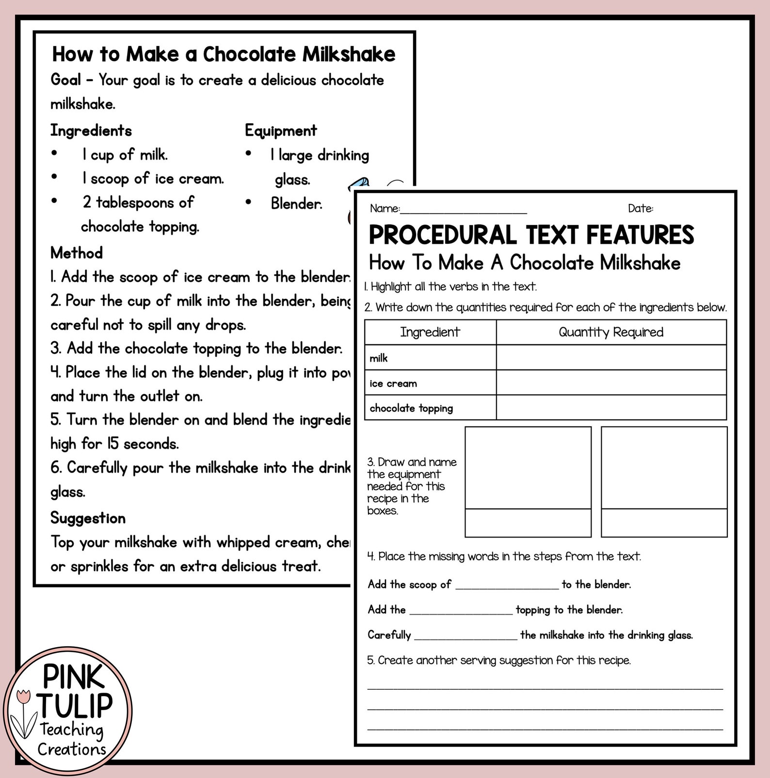 Procedural Text Examples - Ten Reading Samples With Comprehension - Etsy