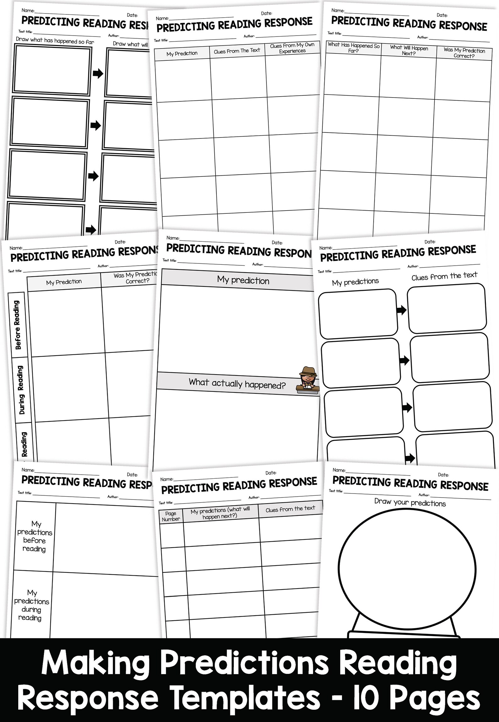 Reading Response Templates - Reading Strategies Bundle - Etsy
