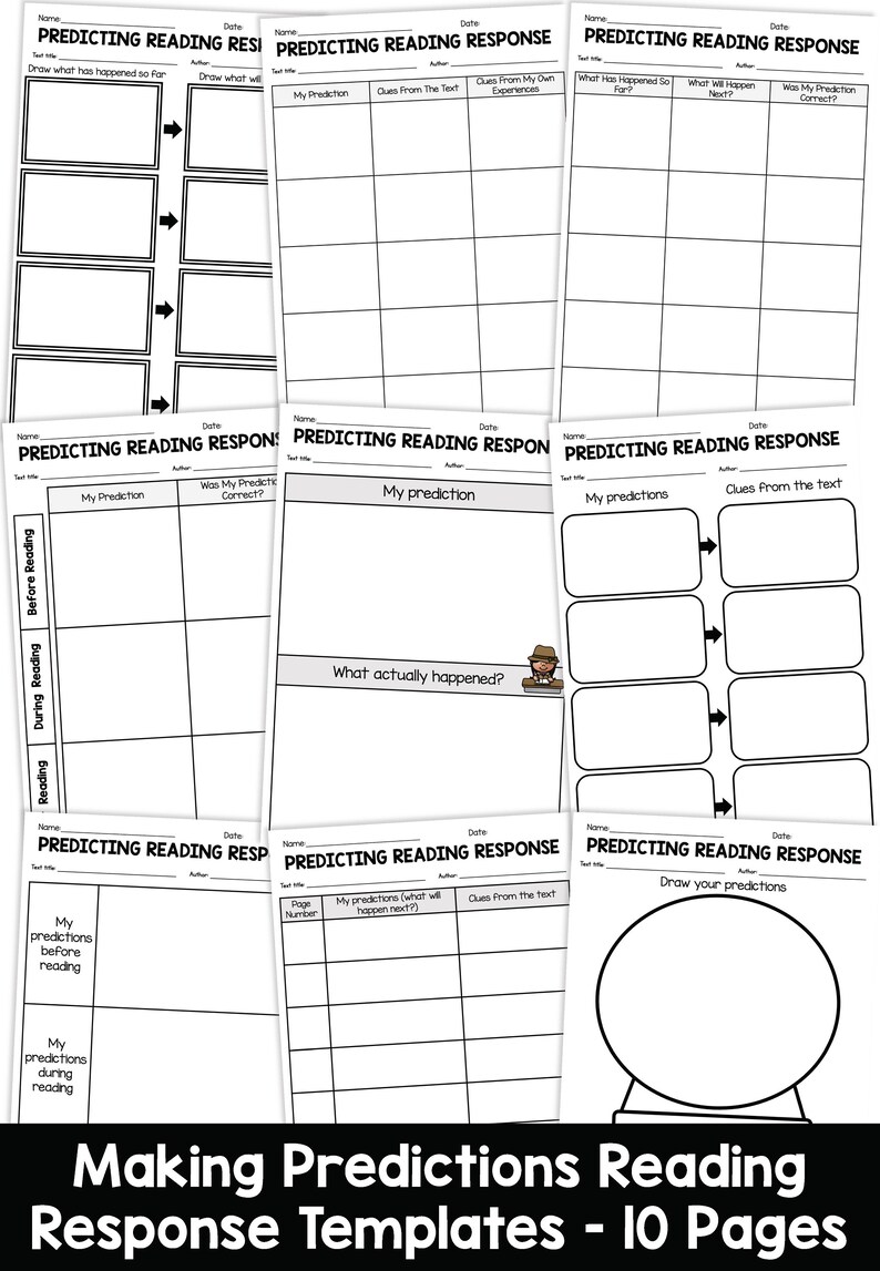 Reading Response Templates - Reading Strategies Bundle - Etsy