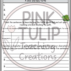 Character Description - Narrative Writing Worksheets - Etsy
