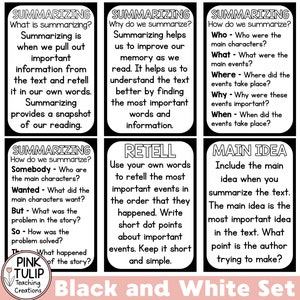 Summarizing (summarising) Reading Posters - Classroom Decor - Etsy