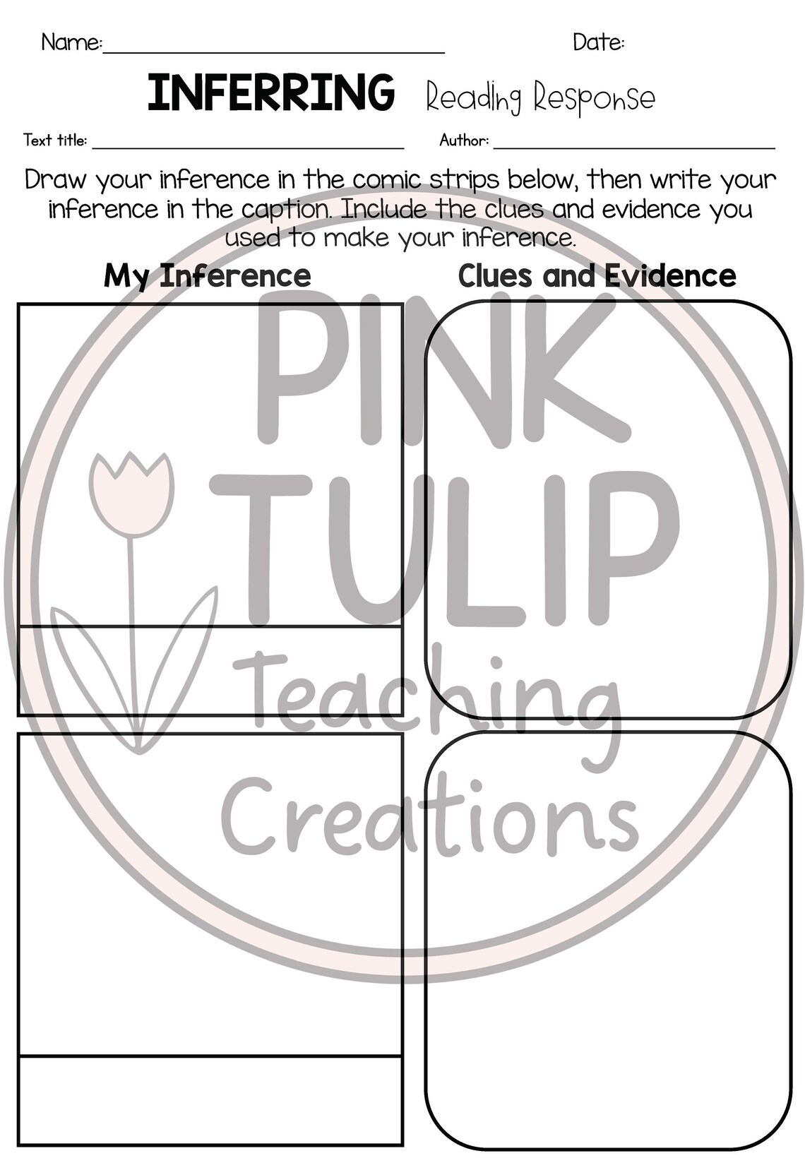 Making Inferences (inferring) Reading Response Pack - Templates for Any ...