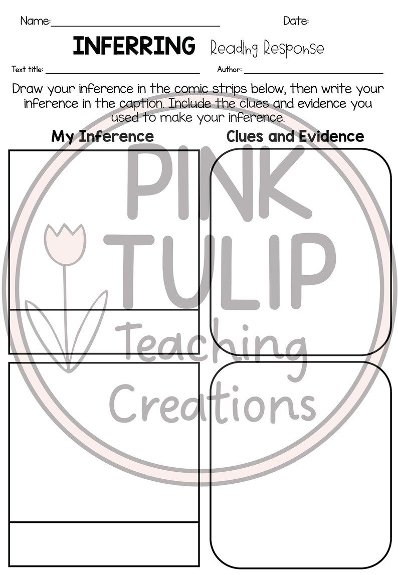 Making Inferences inferring Reading Response Pack Templates for Any ...