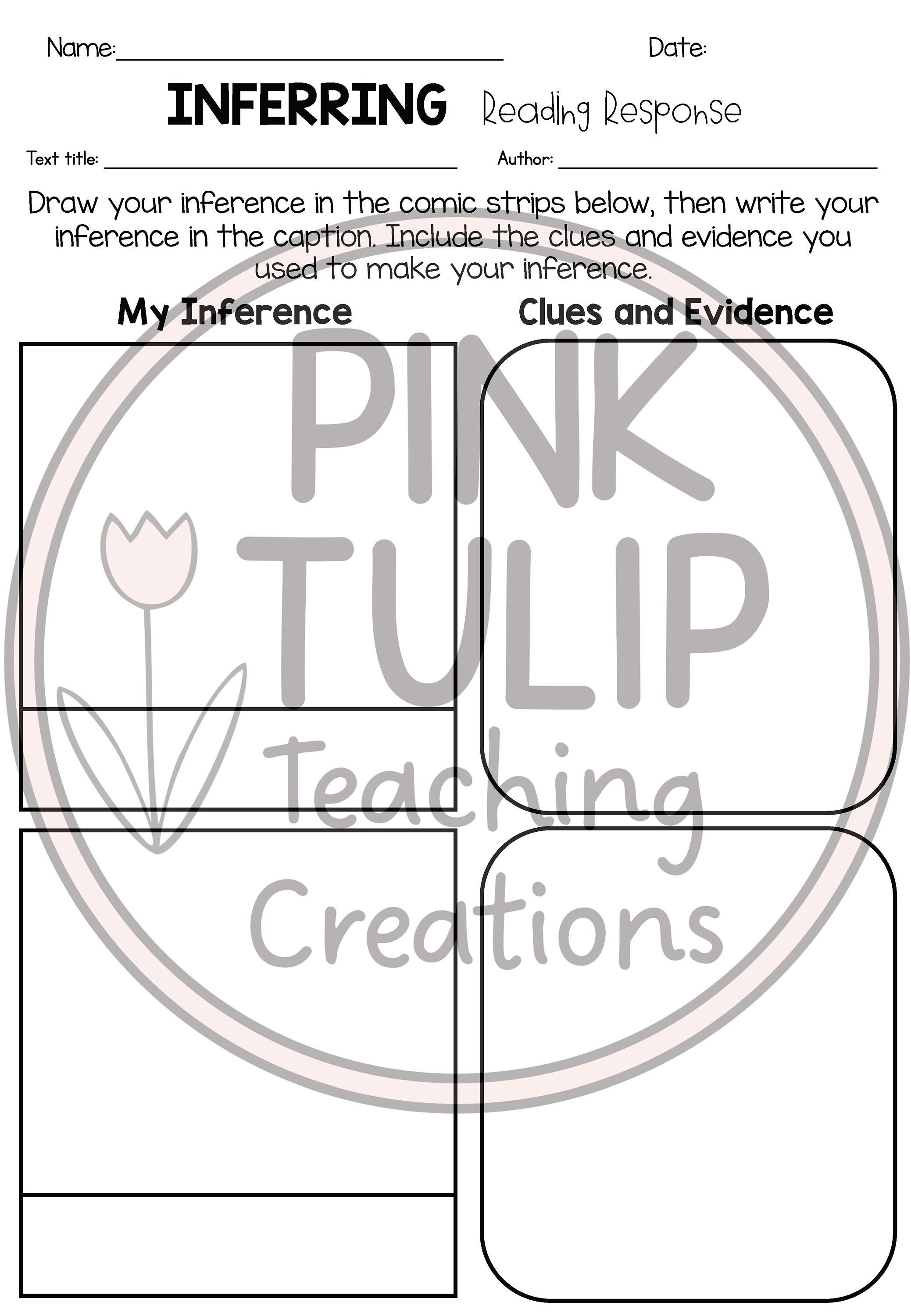 Making Inferences inferring Reading Response Pack Templates for Any ...