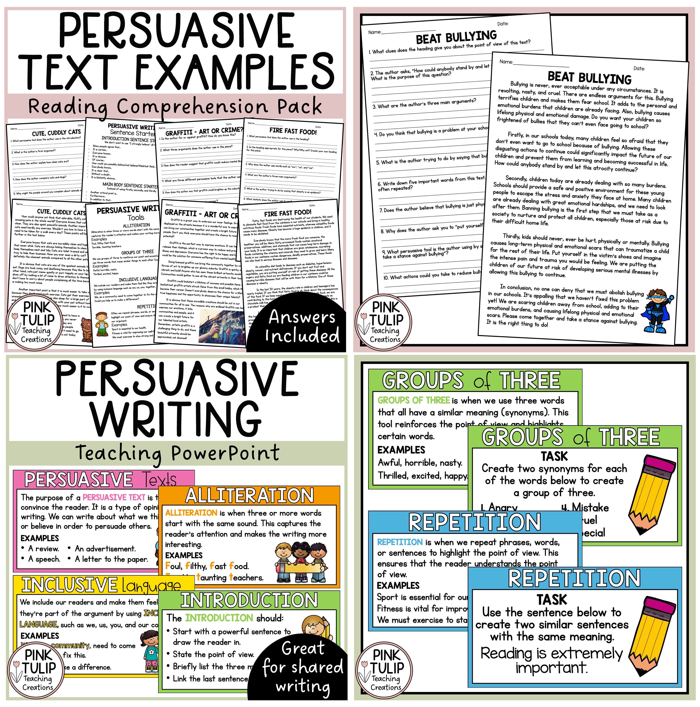 Persuasive Text - Reading and Writing Bundle - Etsy