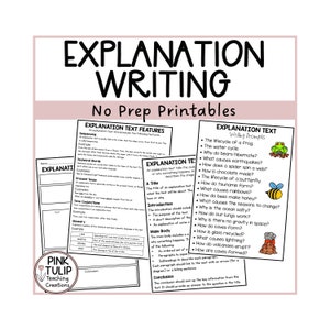 Explanation Writing - No Prep Printables - Etsy