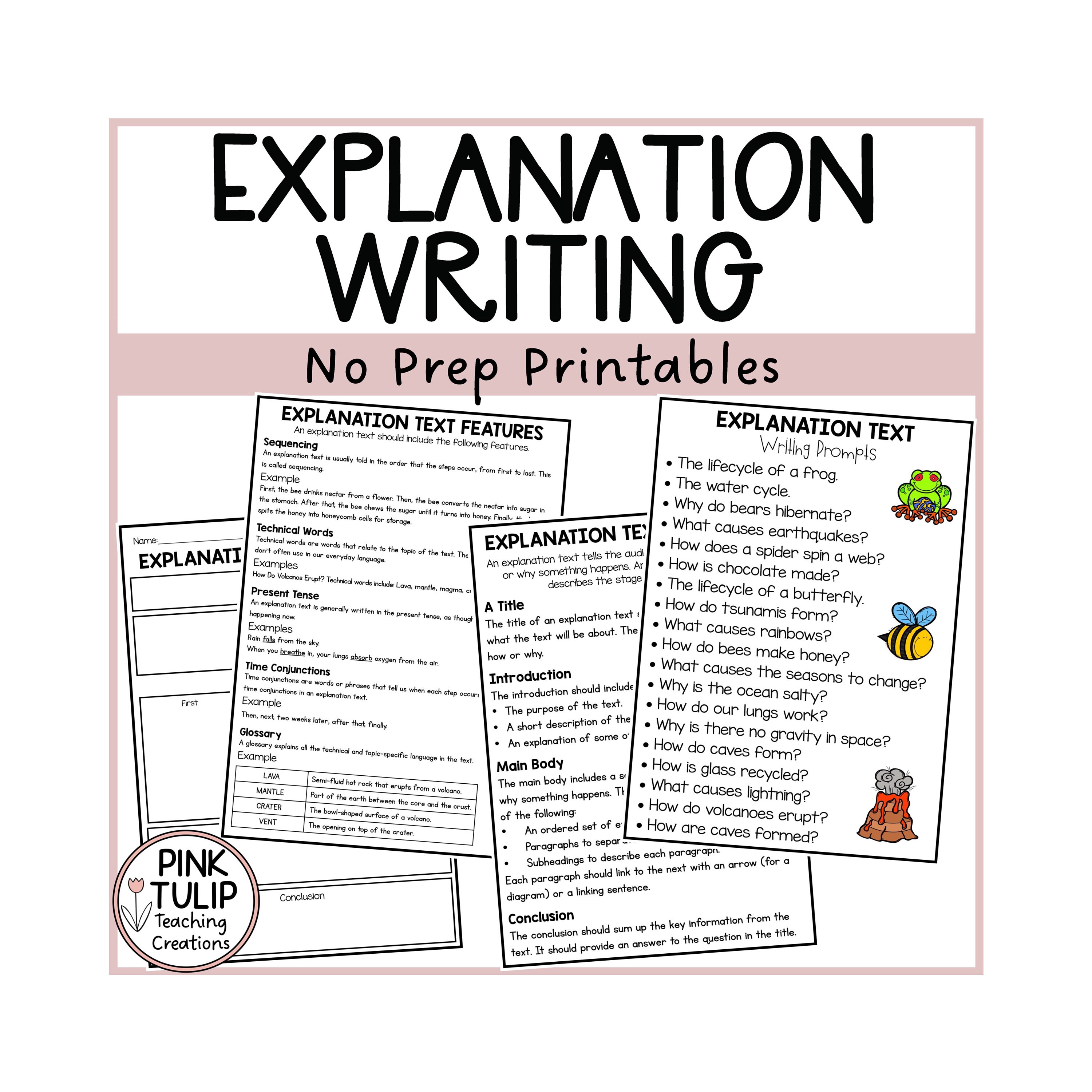 Explanation Writing - No Prep Printables - Etsy